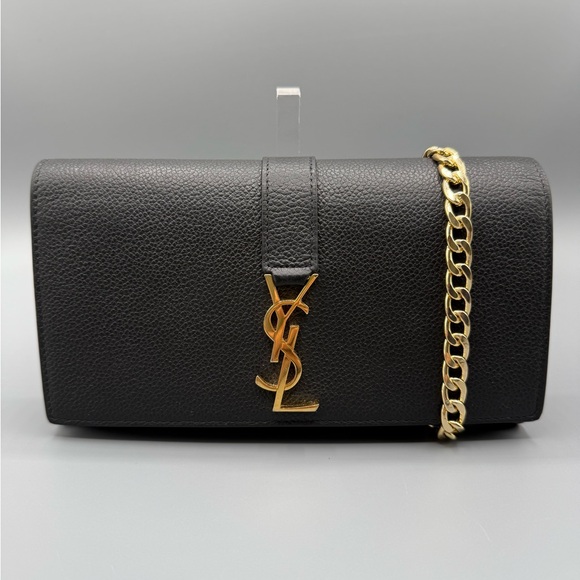 Yves Saint Laurent | Bags | Authentic Ysl Black Pebbled Leather Kate ...